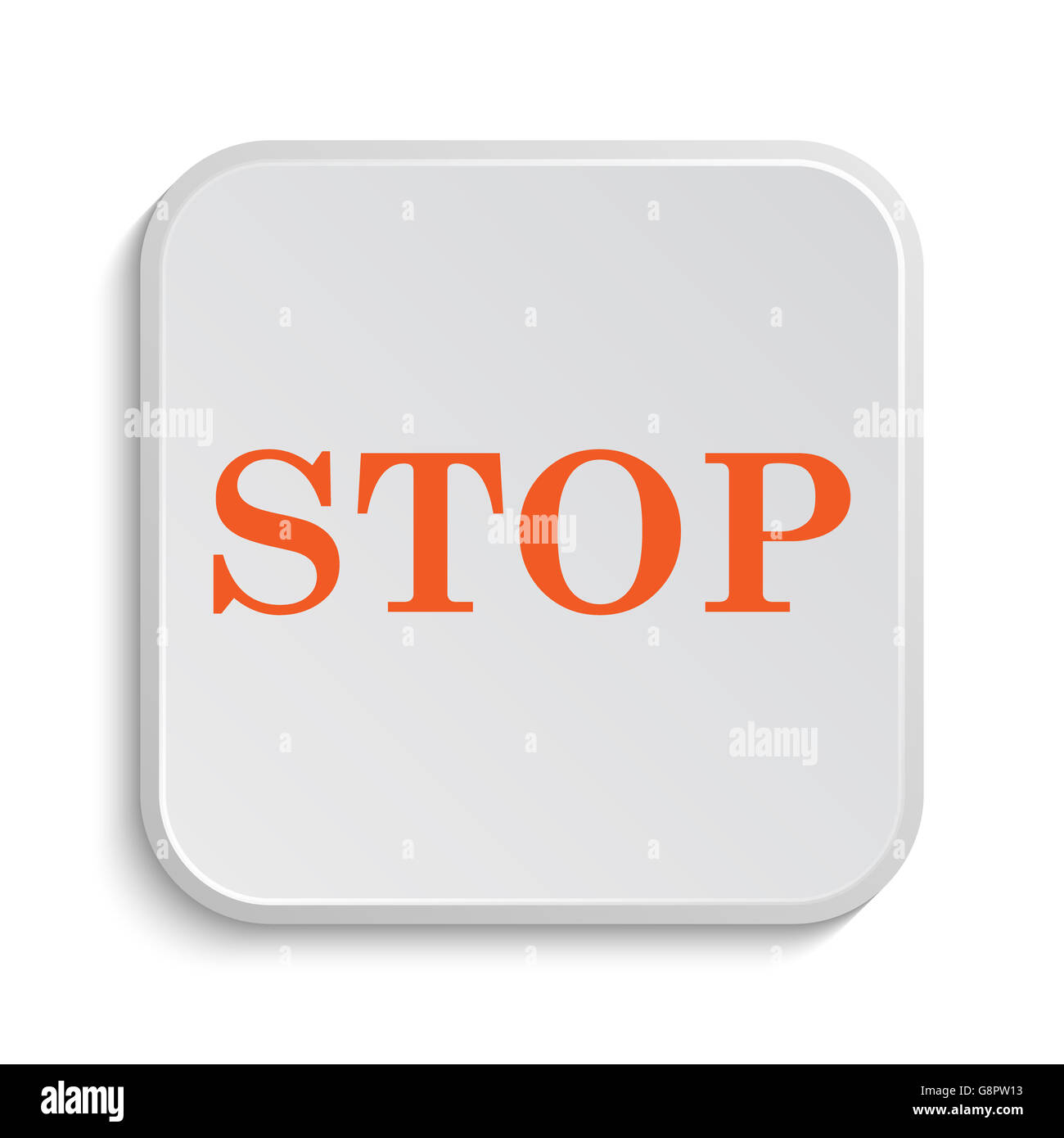 Stop icon. Internet button on white background Stock Photo - Alamy