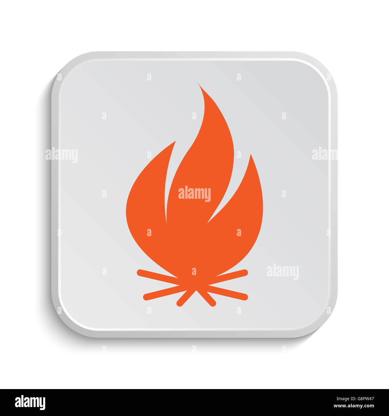 Fire icon. Internet button on white background Stock Photo - Alamy