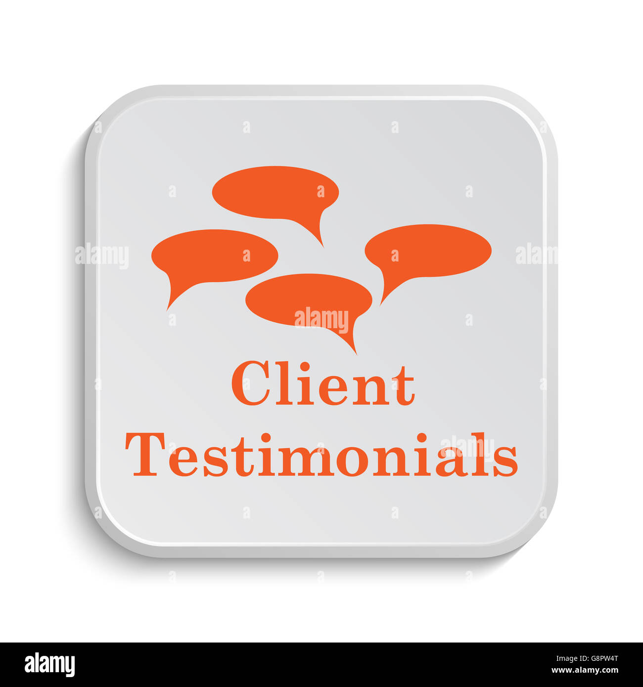 Client testimonials icon. Internet button on white background Stock ...