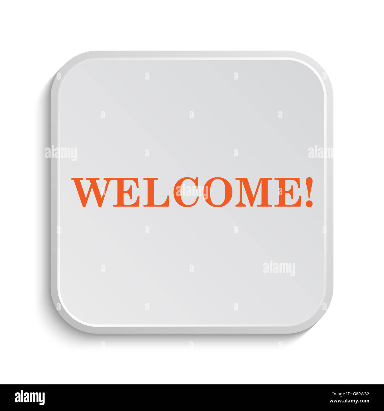 Welcome icon. Internet button on white background Stock Photo - Alamy