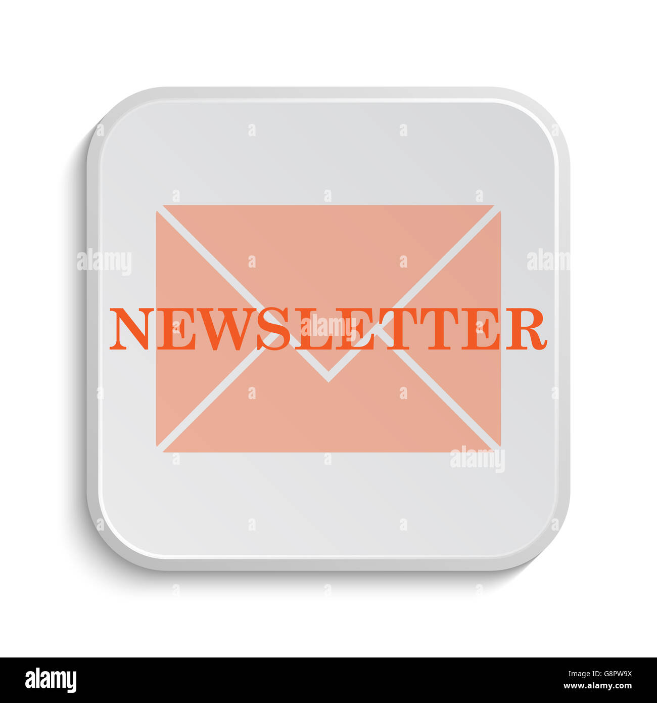 Newsletter icon. Internet button on white background Stock Photo - Alamy