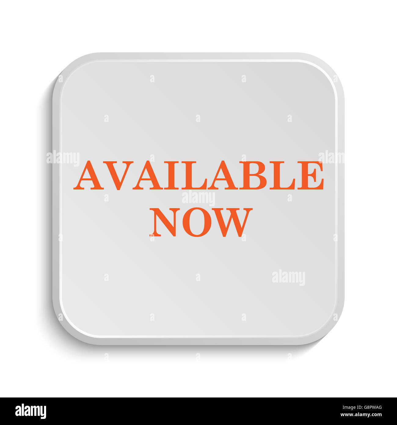 Available now icon. Internet button on white background Stock Photo - Alamy