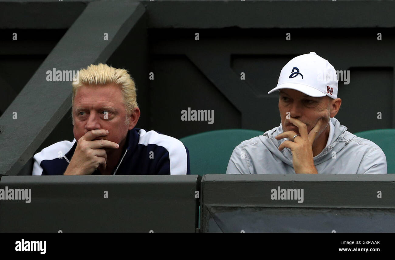 Boris becker in action at wimbledon hi-res stock photography and images ...
