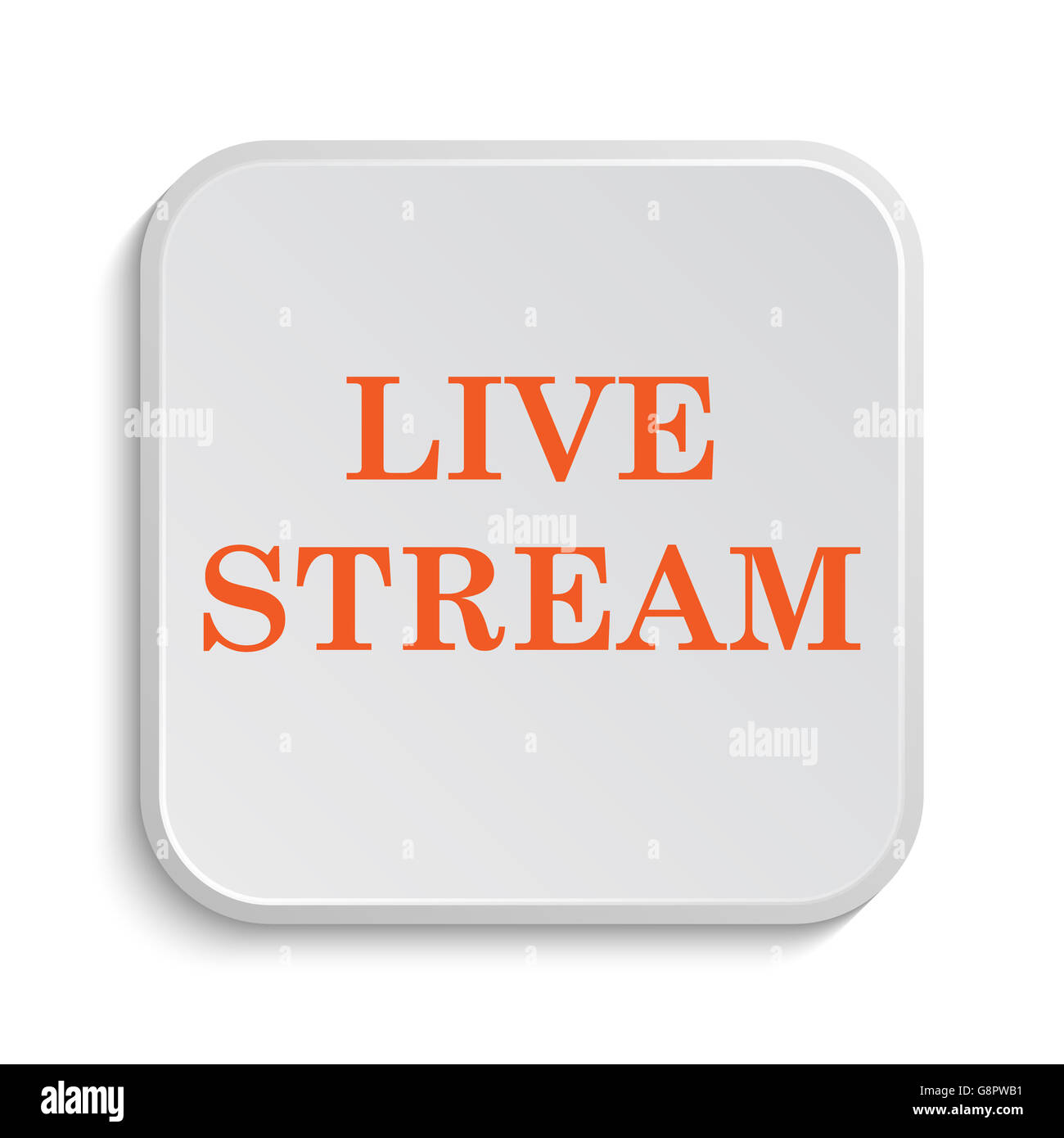 Live stream icon. Internet button on white background Stock Photo - Alamy