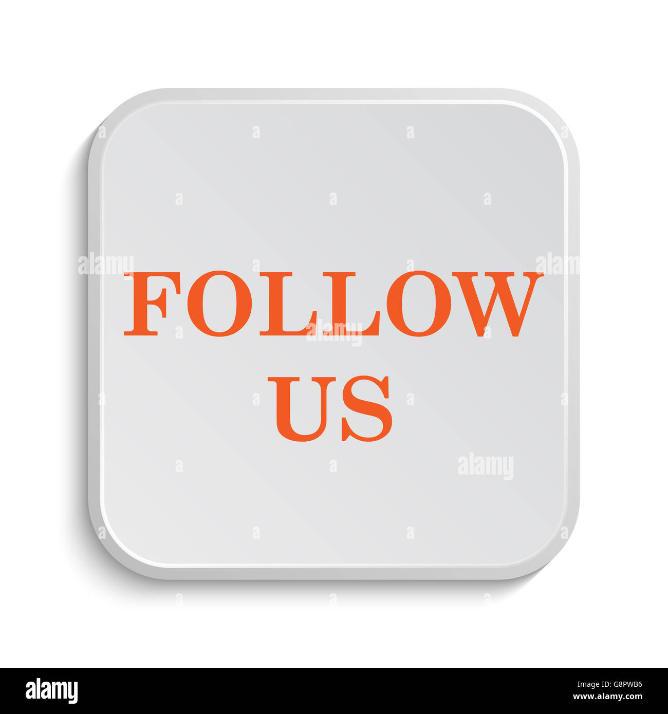 Follow us icon. Internet button on white background Stock Photo - Alamy