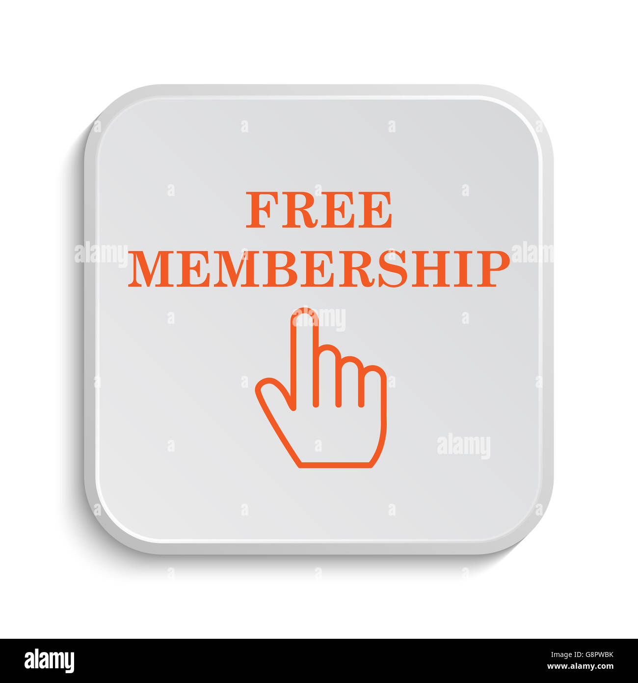 Free membership icon. Internet button on white background Stock Photo ...