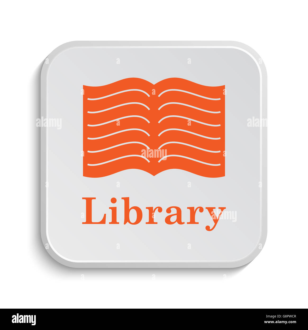 Library icon. Internet button on white background Stock Photo - Alamy