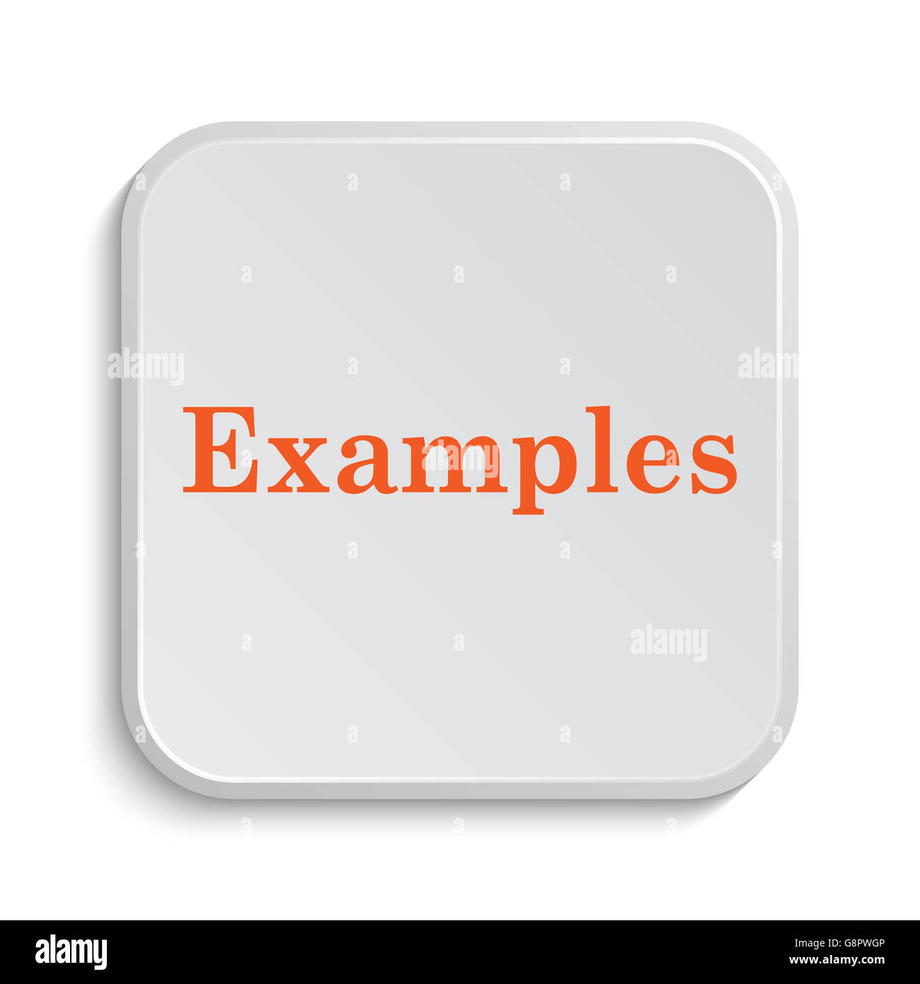 Examples icon. Internet button on white background Stock Photo - Alamy