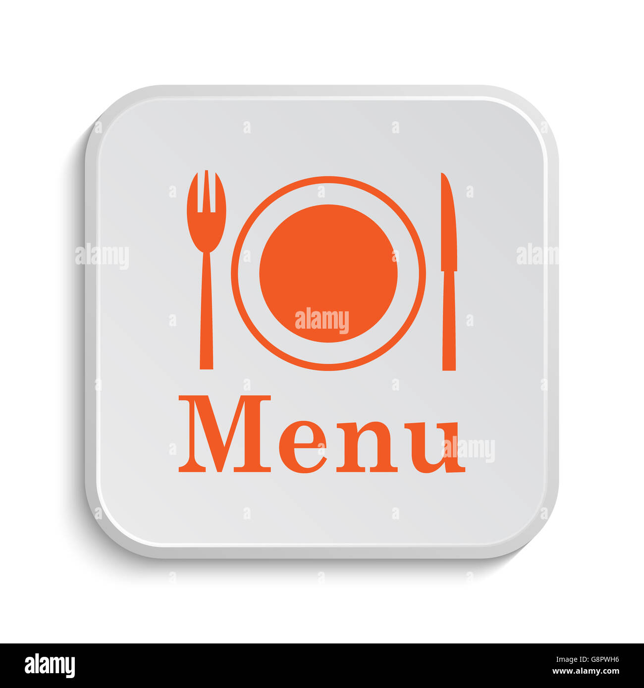 Menu icon. Internet button on white background Stock Photo - Alamy