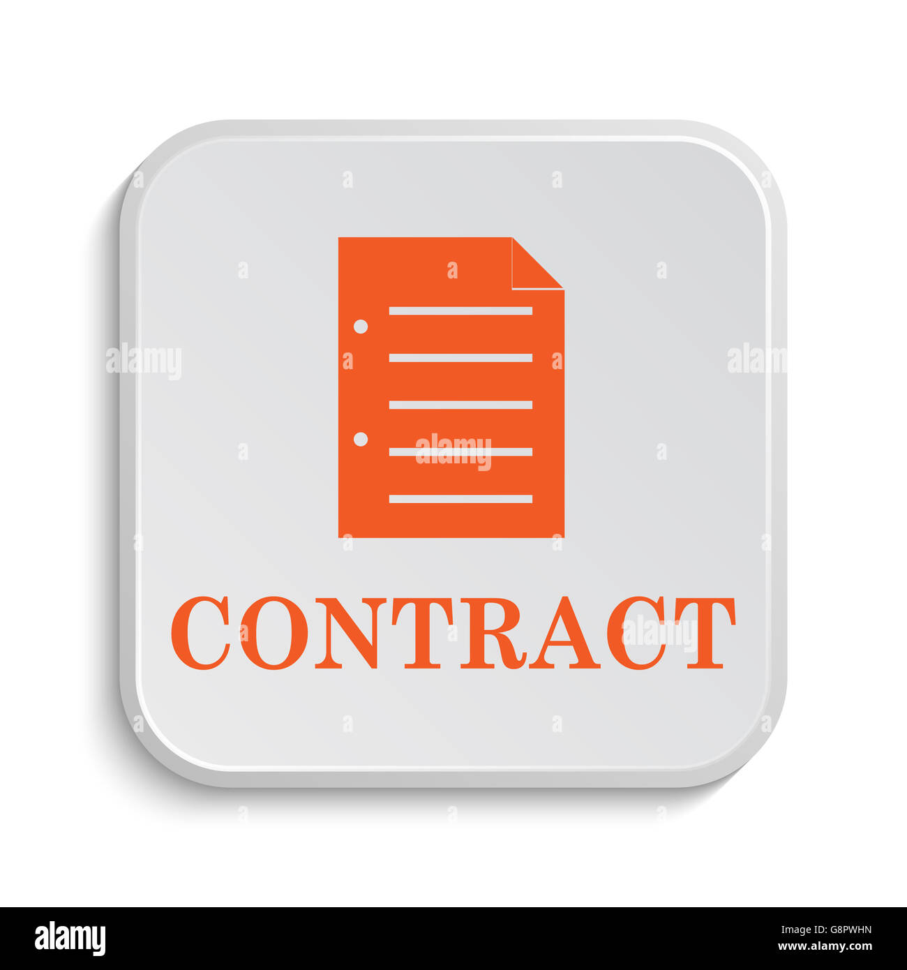 Contract icon. Internet button on white background Stock Photo - Alamy