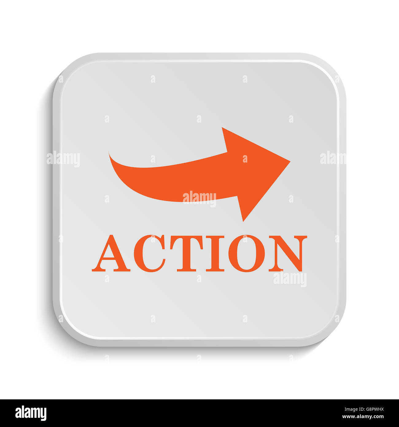 Action icon. Internet button on white background Stock Photo - Alamy
