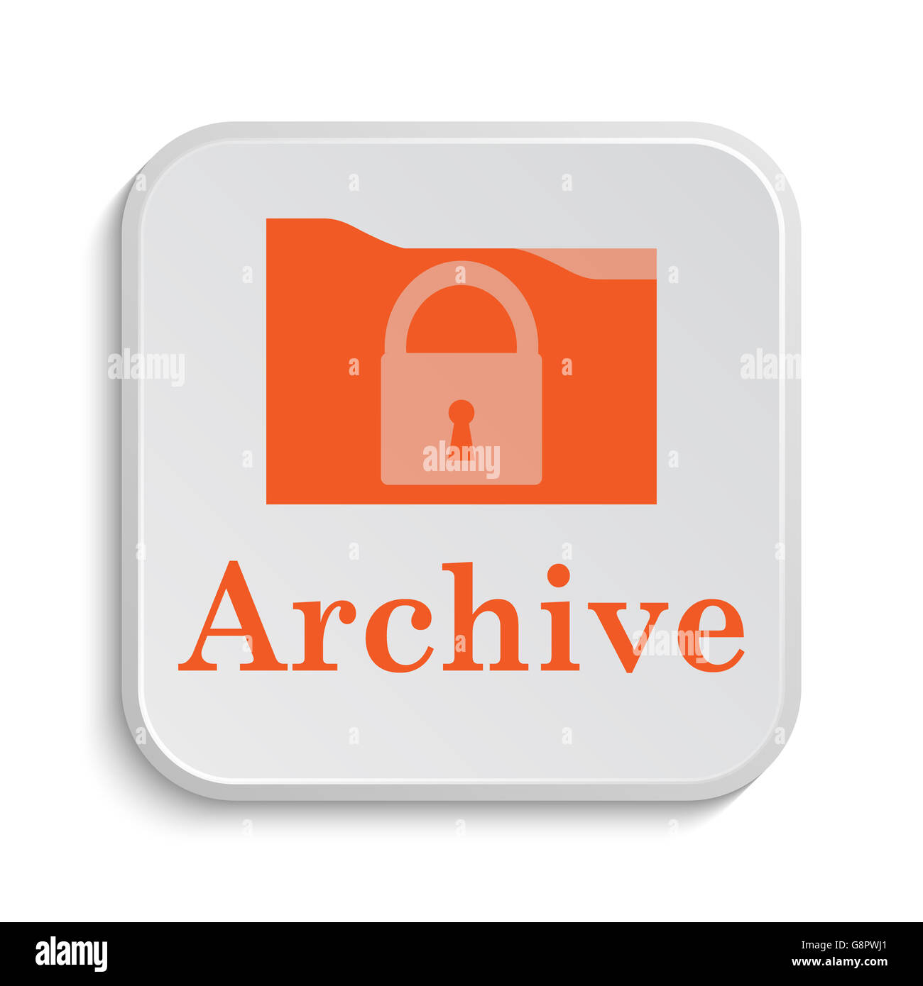 Archive icon. Internet button on white background Stock Photo - Alamy