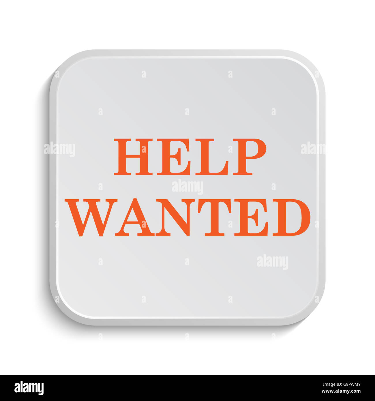 Help wanted icon. Internet button on white background Stock Photo - Alamy