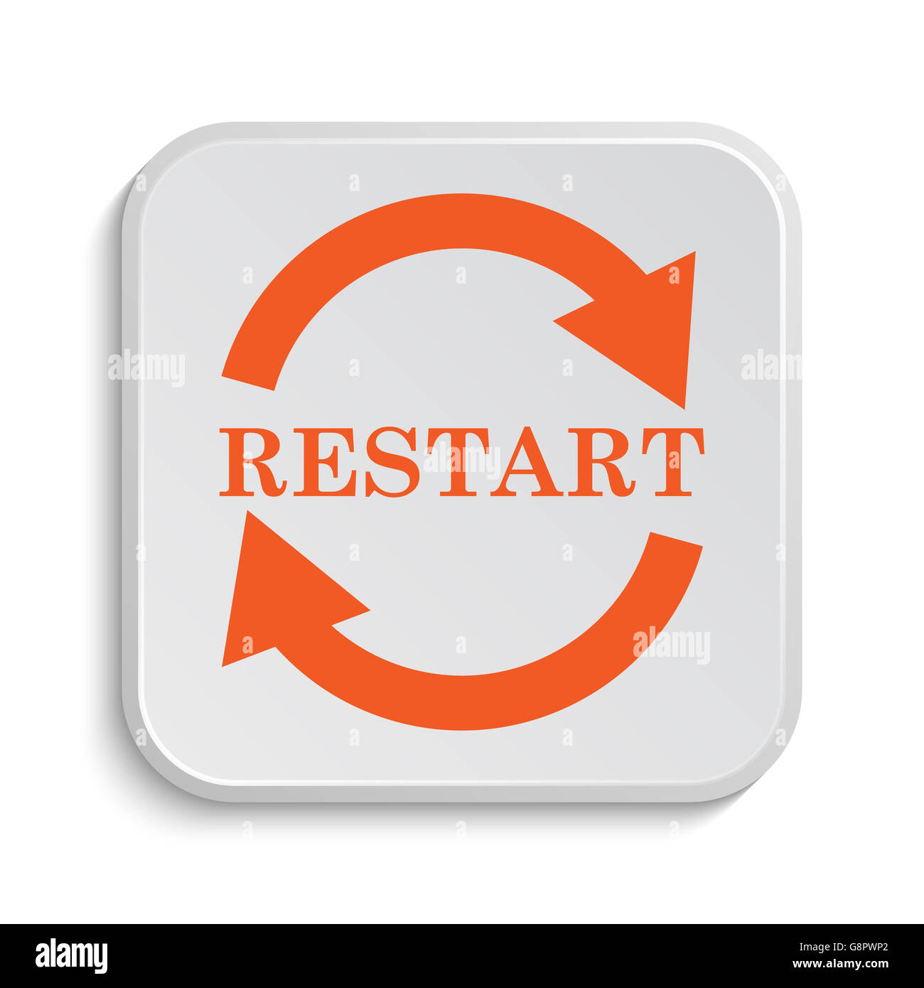 Restart icon. Internet button on white background Stock Photo - Alamy