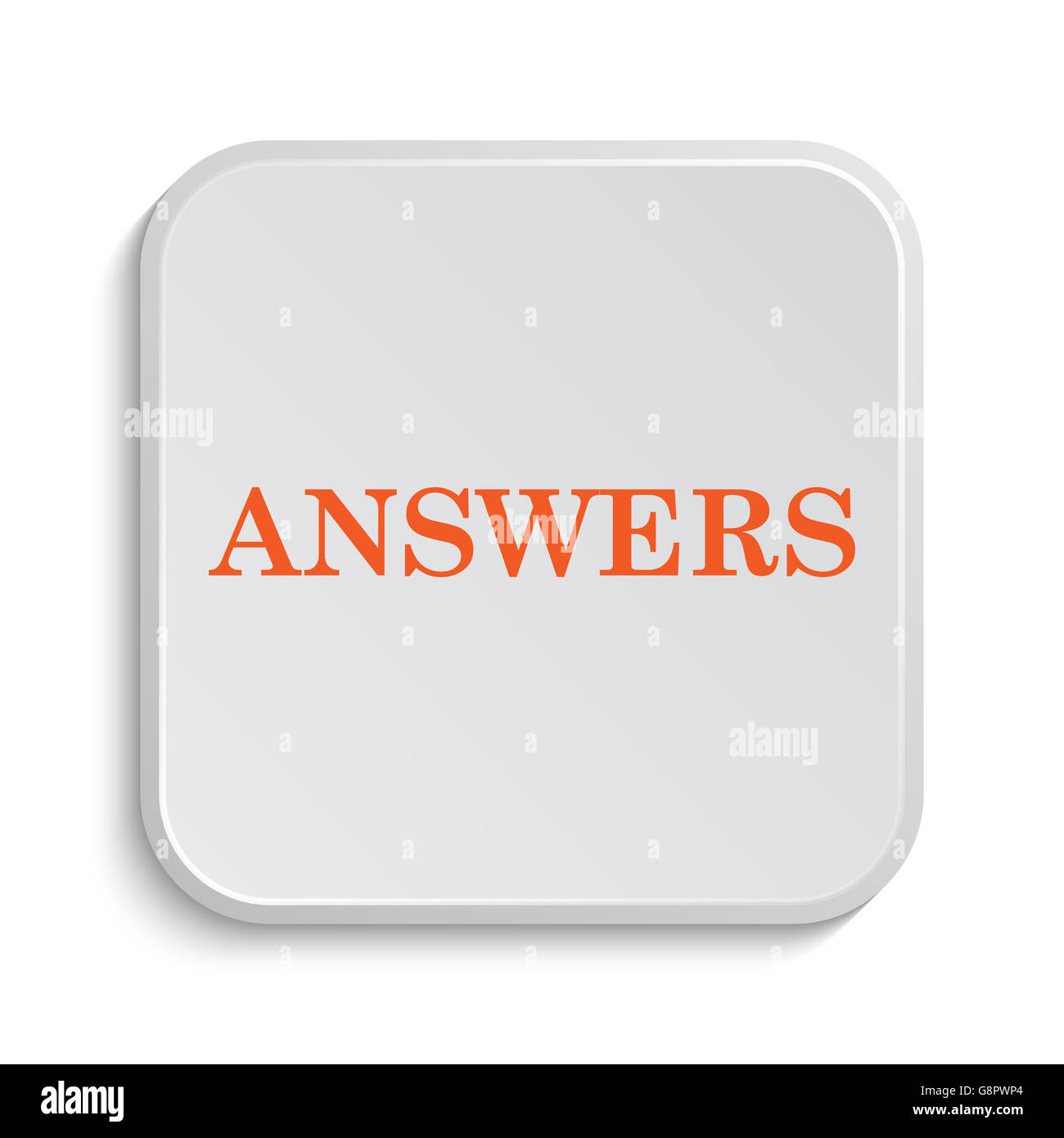 Answers icon. Internet button on white background Stock Photo - Alamy