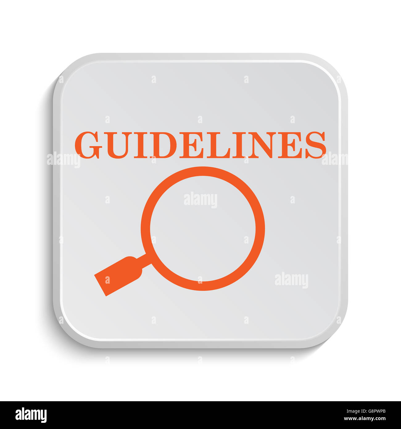 Guidelines icon. Internet button on white background Stock Photo - Alamy