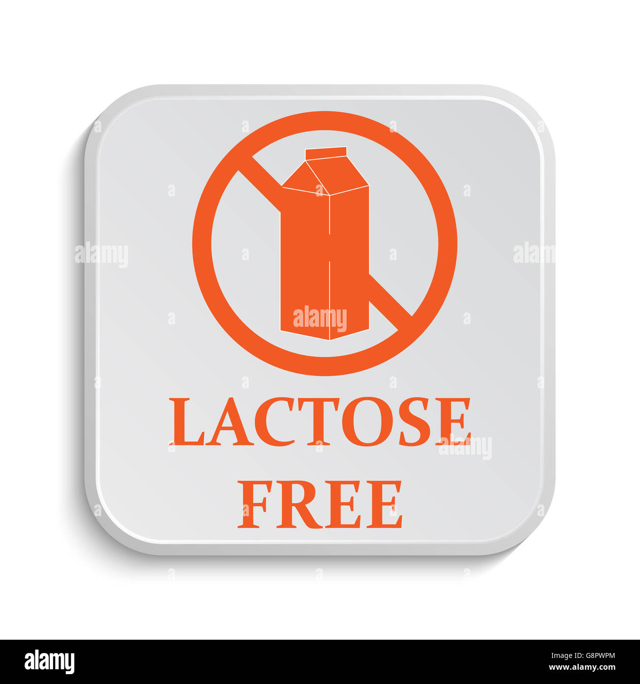 Lactose free icon. Internet button on white background Stock Photo - Alamy