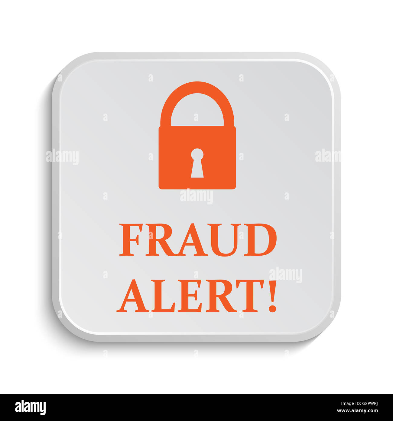 Fraud alert icon. Internet button on white background Stock Photo - Alamy