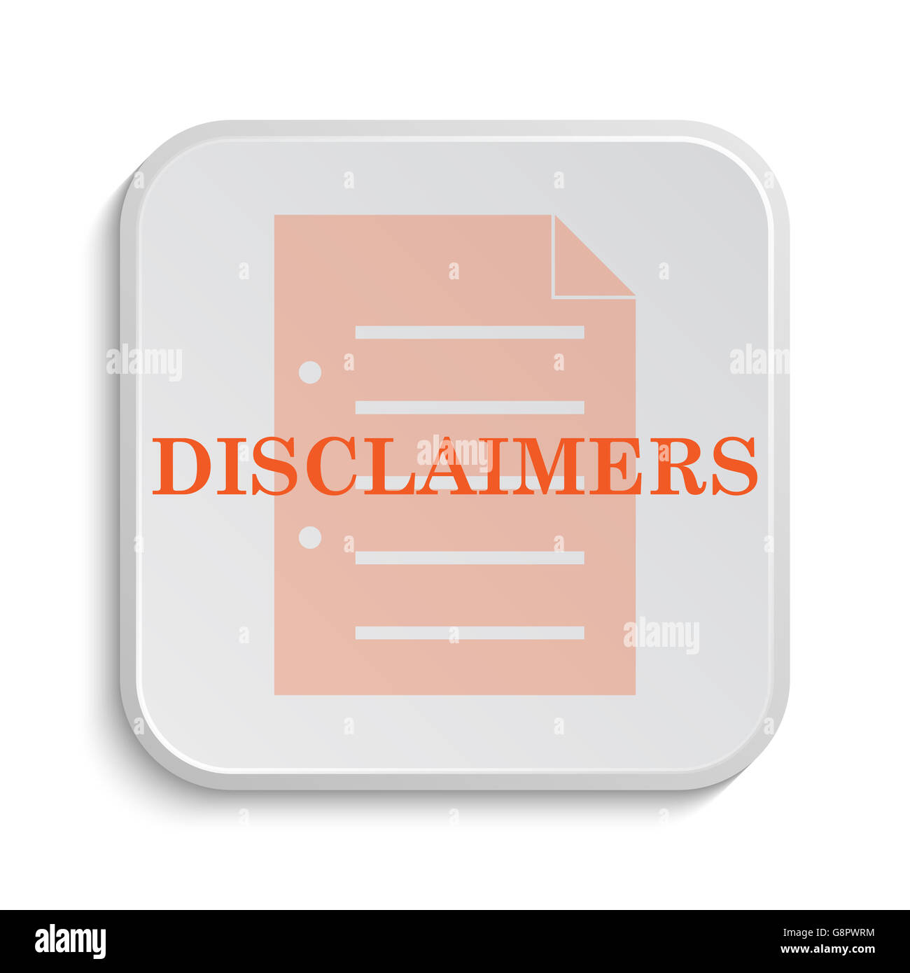 Disclaimers icon. Internet button on white background Stock Photo - Alamy