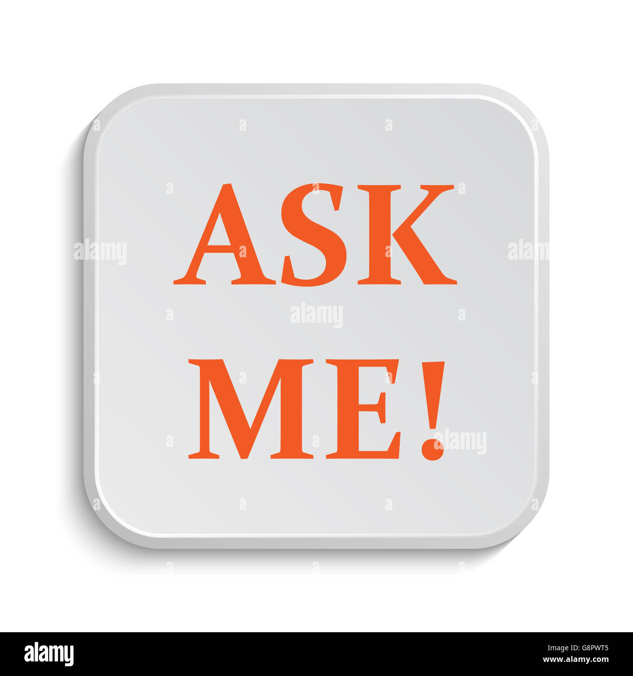 Ask me icon. Internet button on white background Stock Photo - Alamy