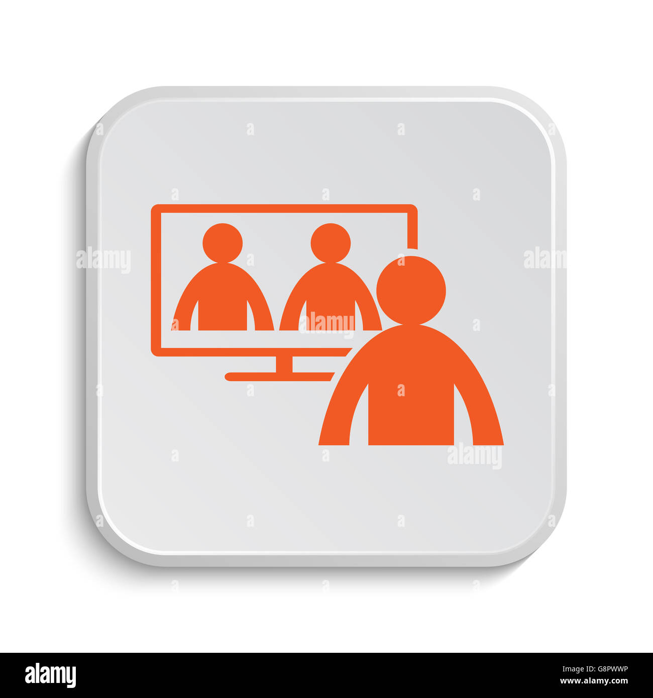 Video conference, online meeting icon. Internet button on white ...