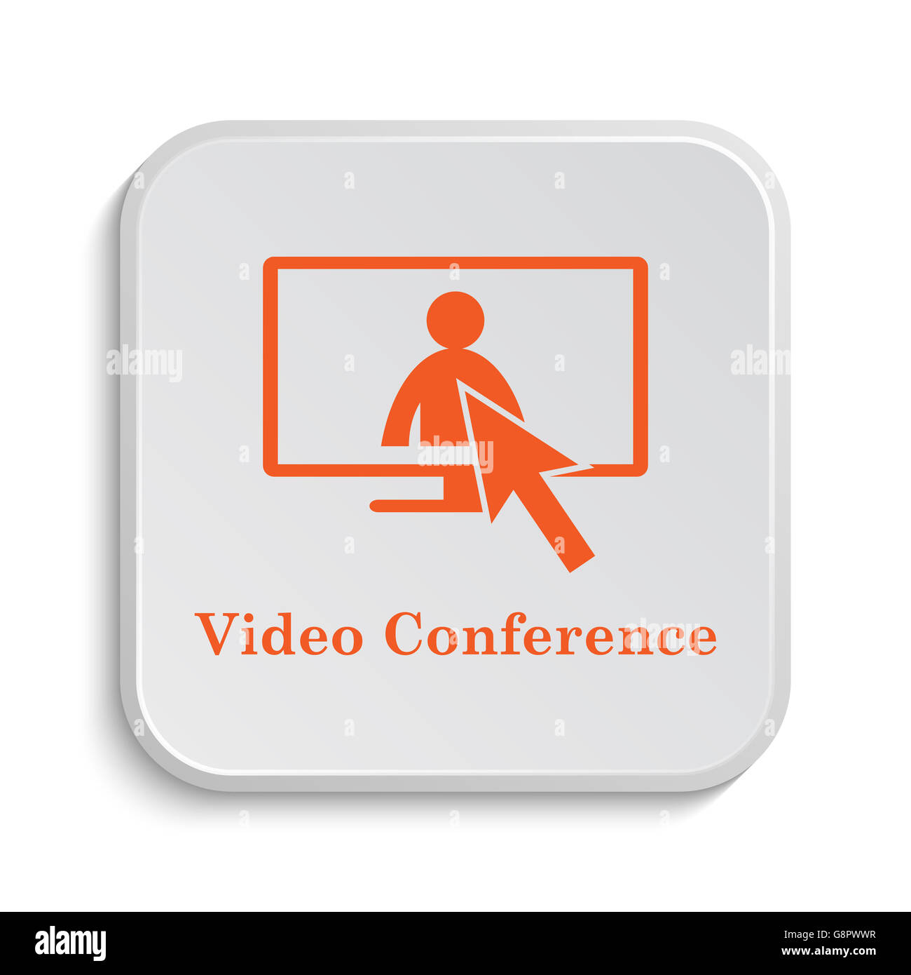Video conference, online meeting icon. Internet button on white ...