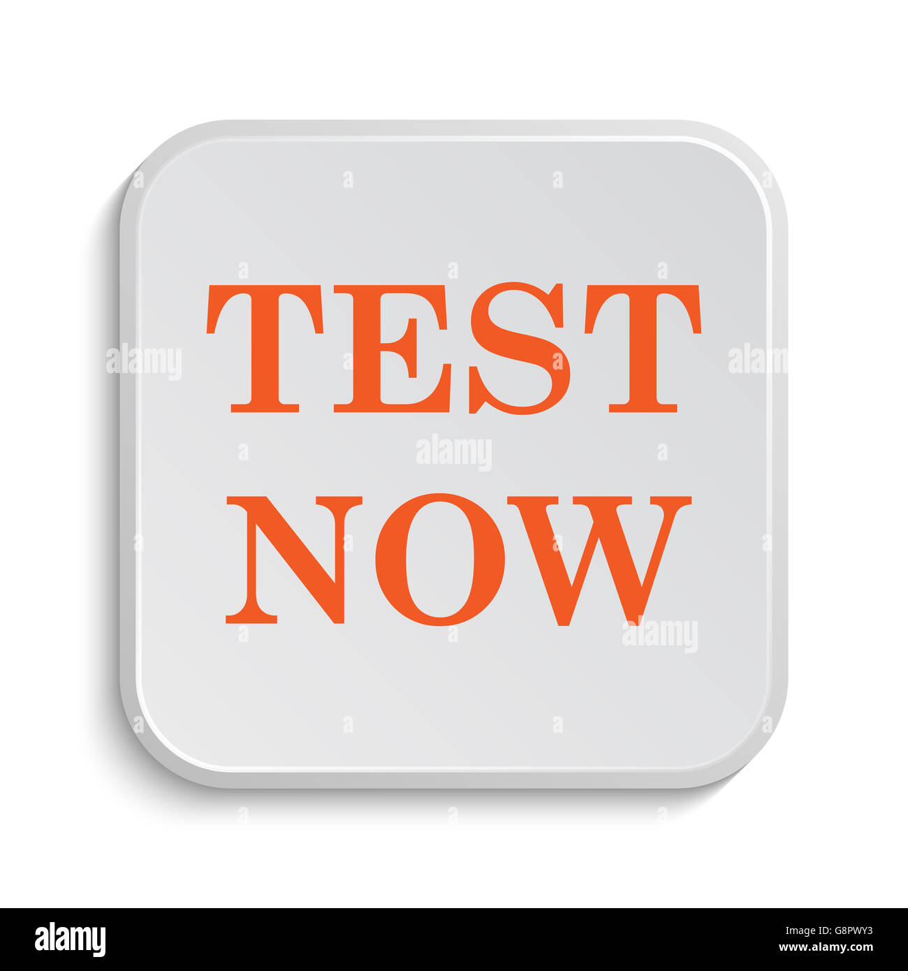 Test now icon. Internet button on white background Stock Photo - Alamy