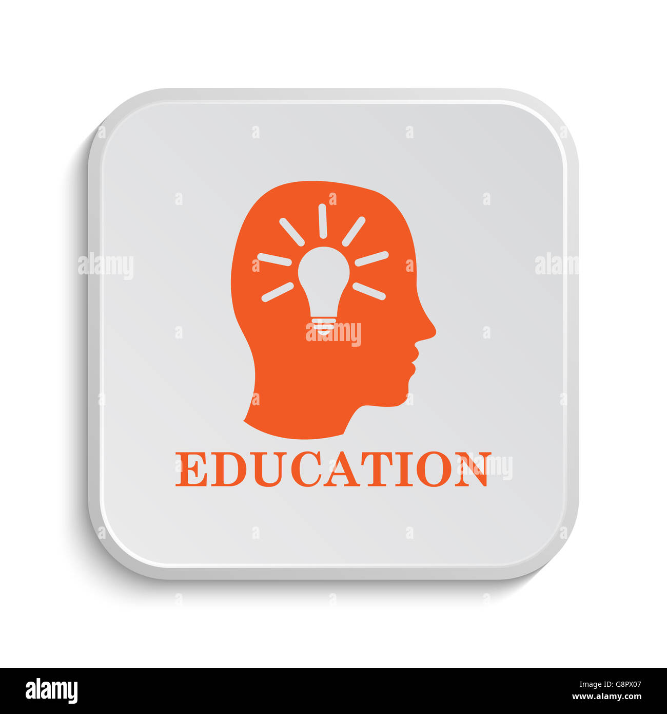 Education icon. Internet button on white background Stock Photo - Alamy