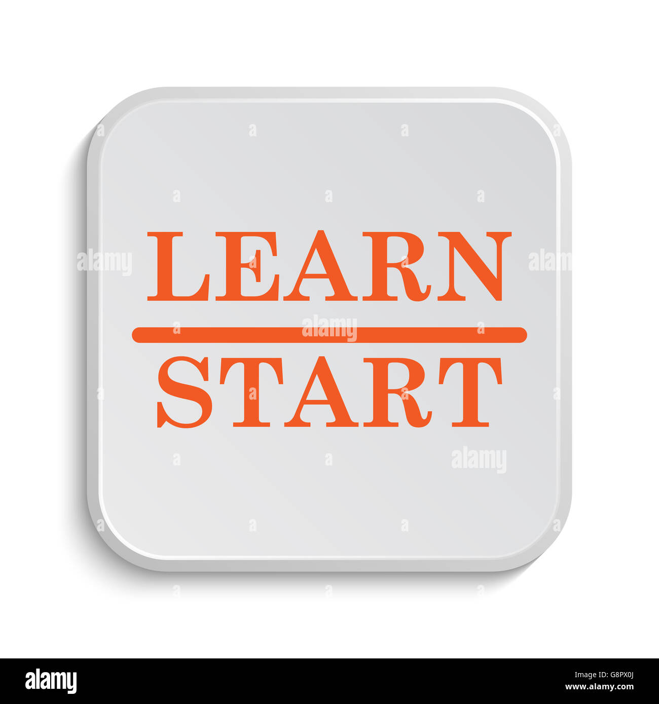 Start learn icon. Internet button on white background Stock Photo - Alamy