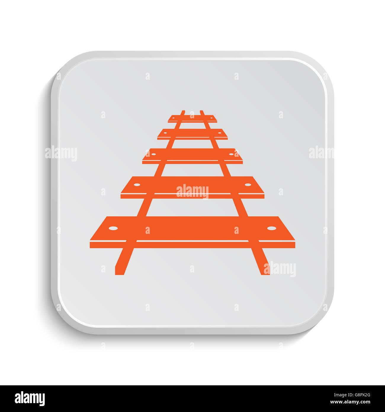 Rail road icon. Internet button on white background Stock Photo - Alamy