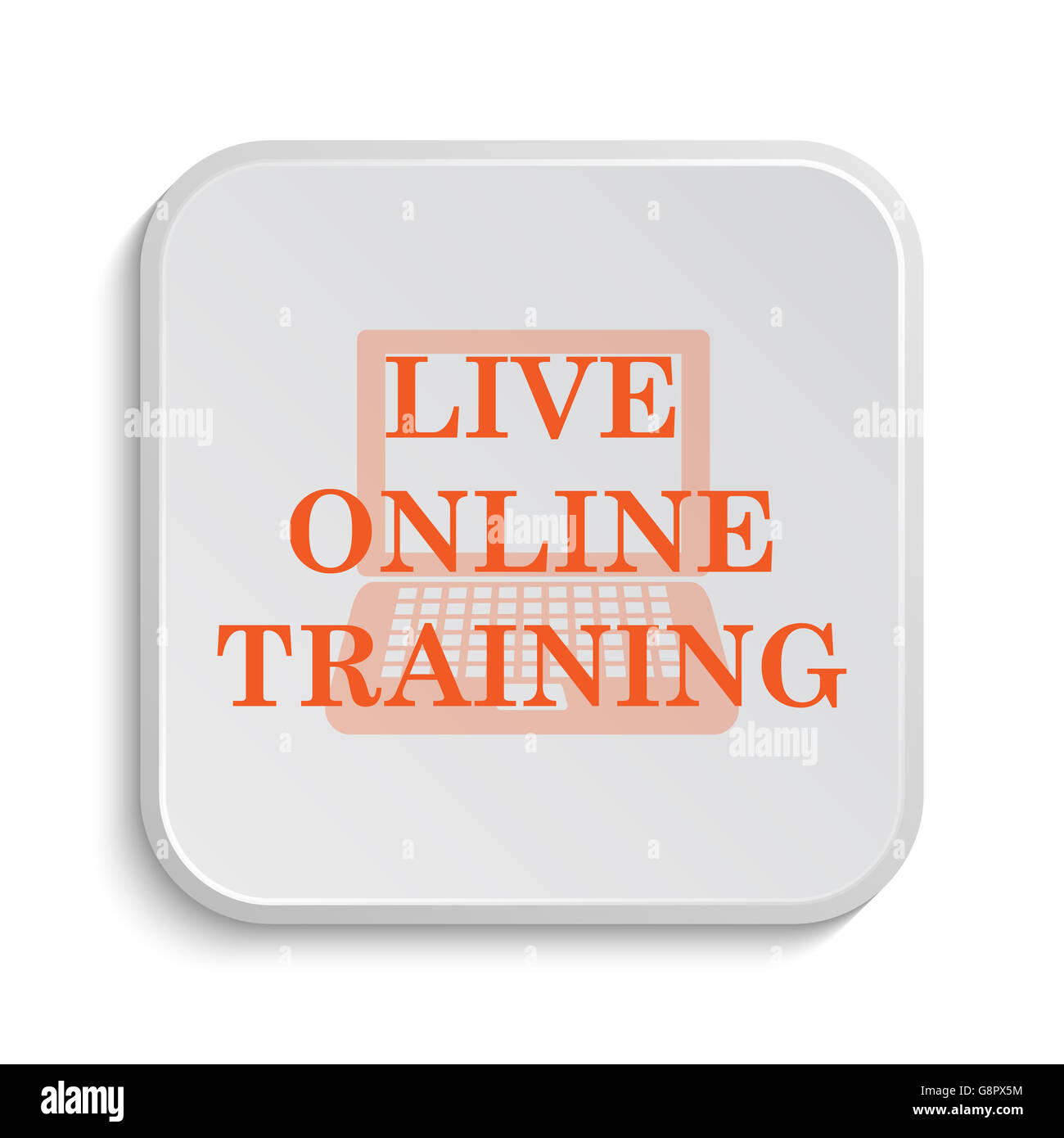 Live online training icon. Internet button on white background Stock ...