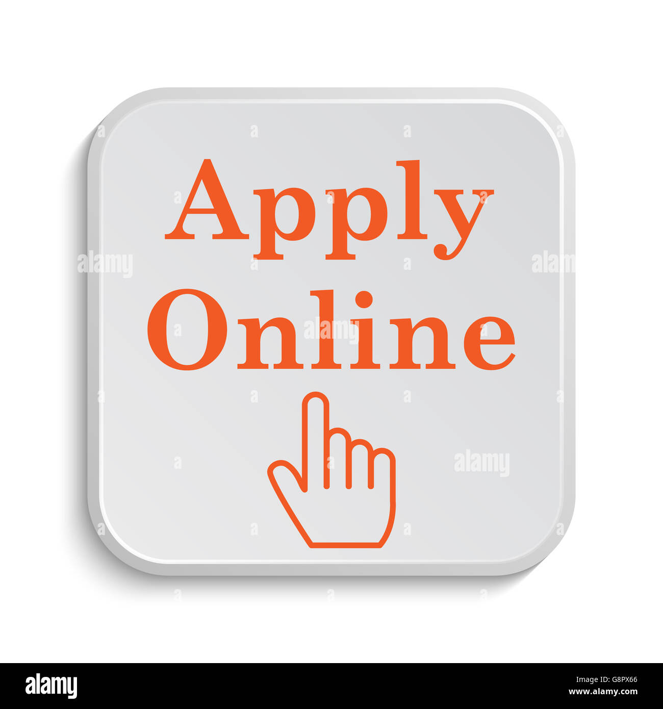 Apply online icon. Internet button on white background Stock Photo - Alamy