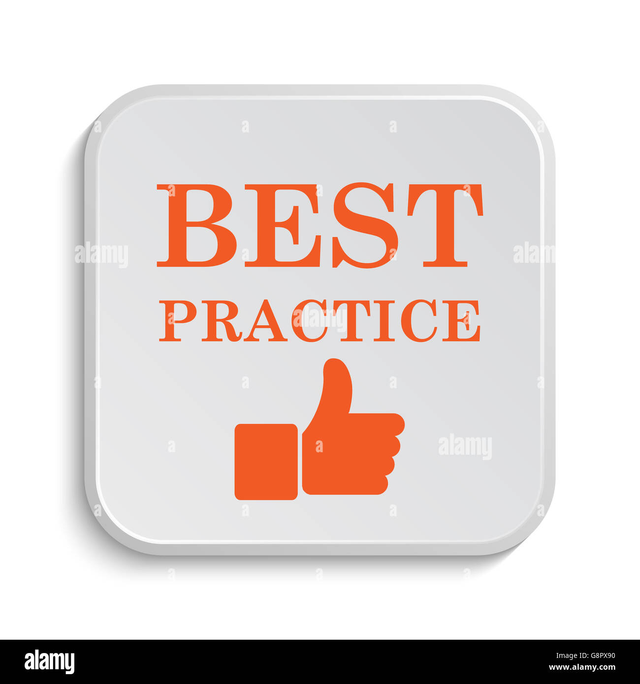 Best practice icon. Internet button on white background Stock Photo - Alamy