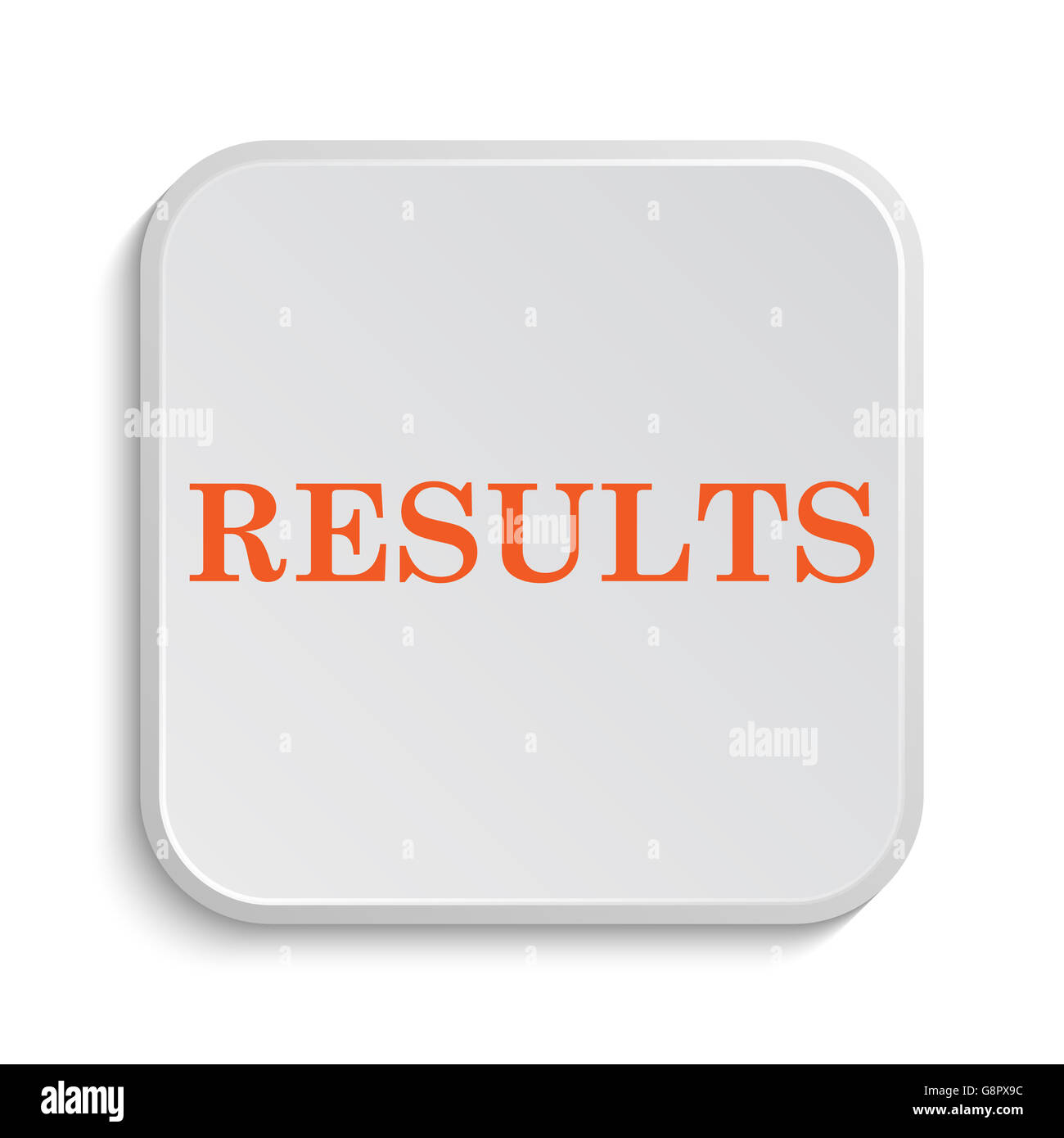Results icon. Internet button on white background Stock Photo - Alamy