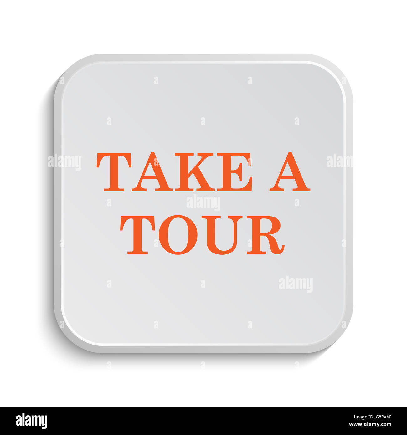 Take a tour icon. Internet button on white background Stock Photo - Alamy