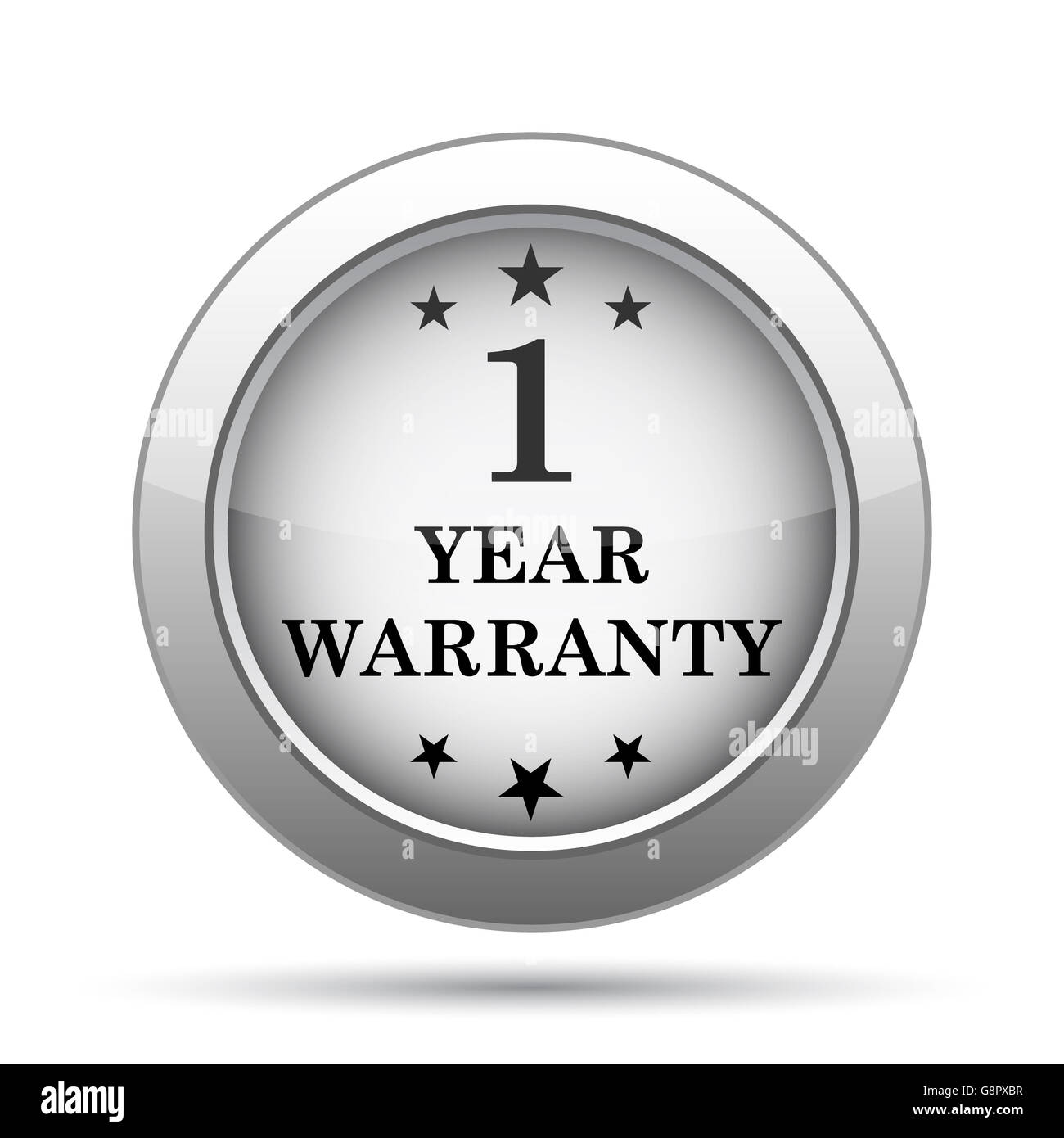 1 year warranty icon. Internet button on white background Stock Photo ...