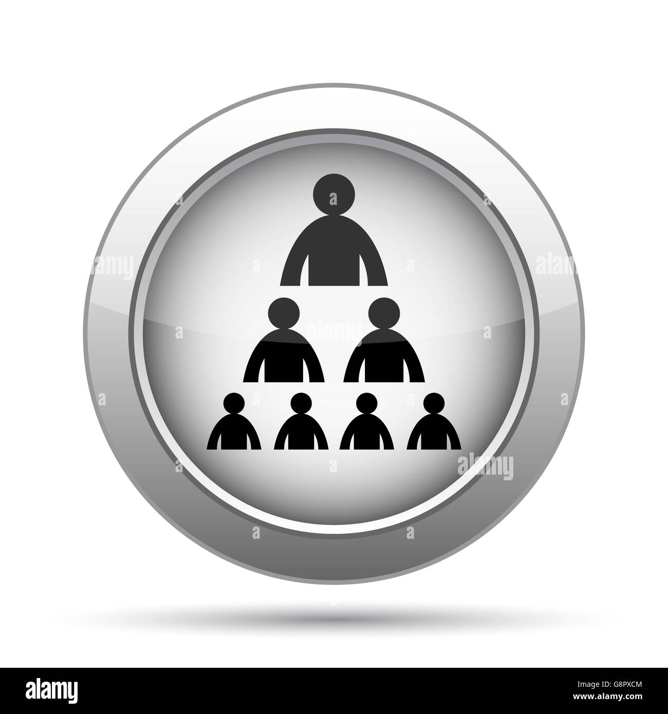 Organizational chart with people icon. Internet button on white ...