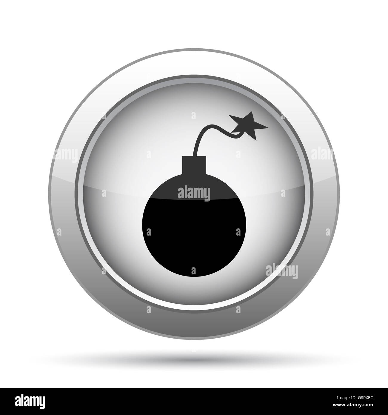 Bomb icon. Internet button on white background Stock Photo - Alamy