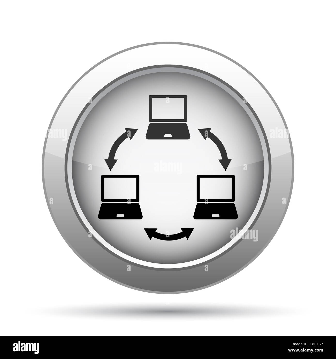 Computer network icon. Internet button on white background Stock Photo ...