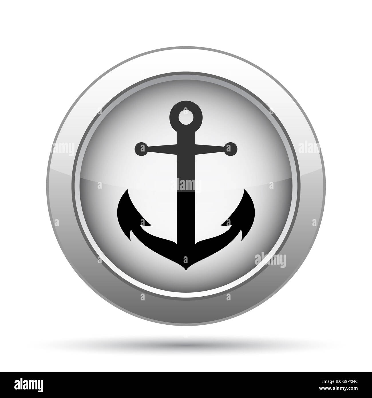Anchor icon. Internet button on white background Stock Photo - Alamy