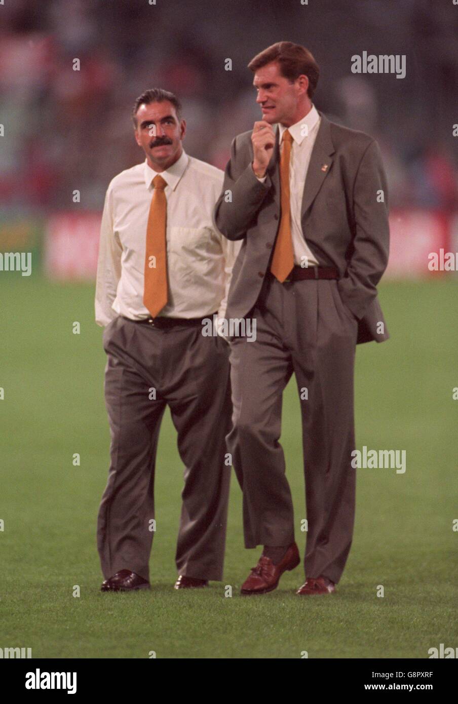 England manager Glenn Hoddle (right) and his assistant John Gorman ...