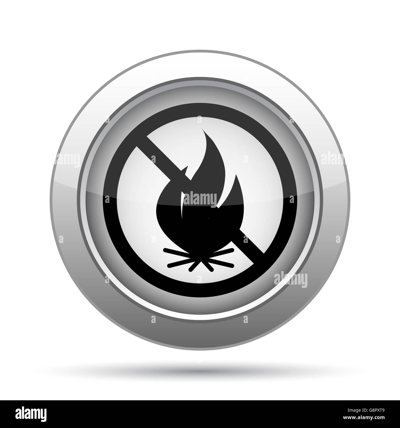 Fire forbidden icon. Internet button on white background Stock Photo ...