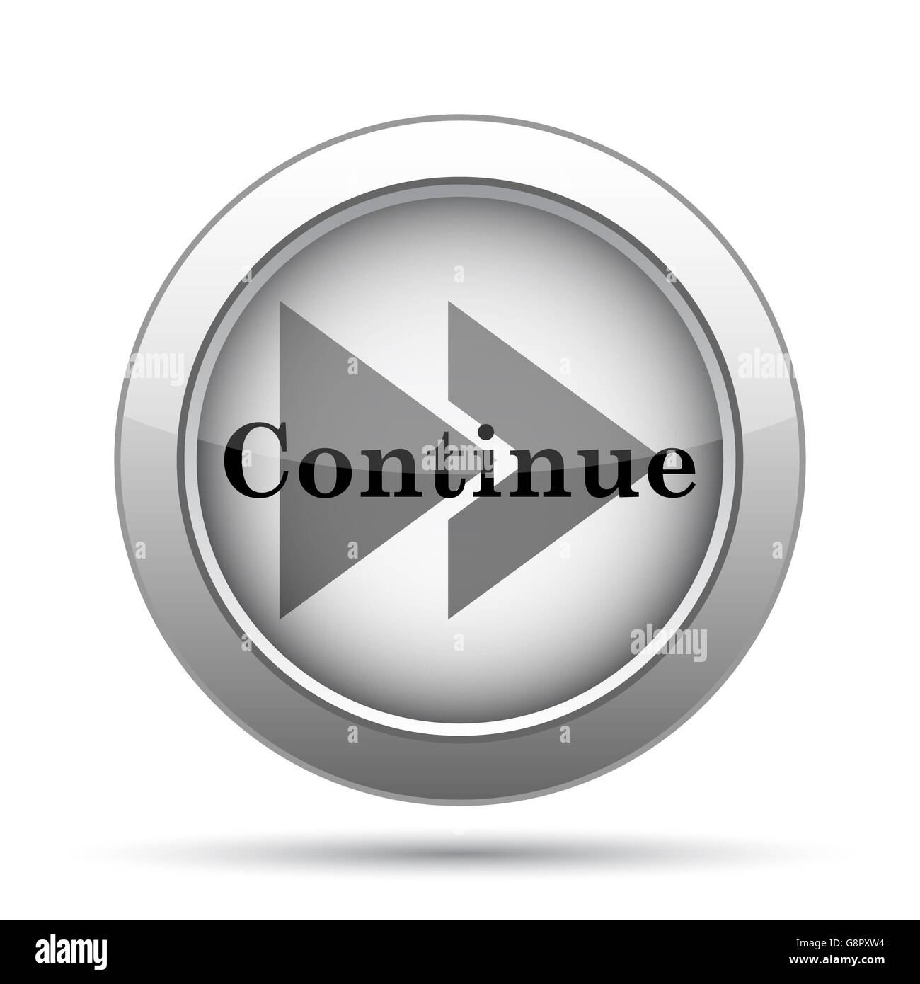Continue icon. Internet button on white background Stock Photo - Alamy