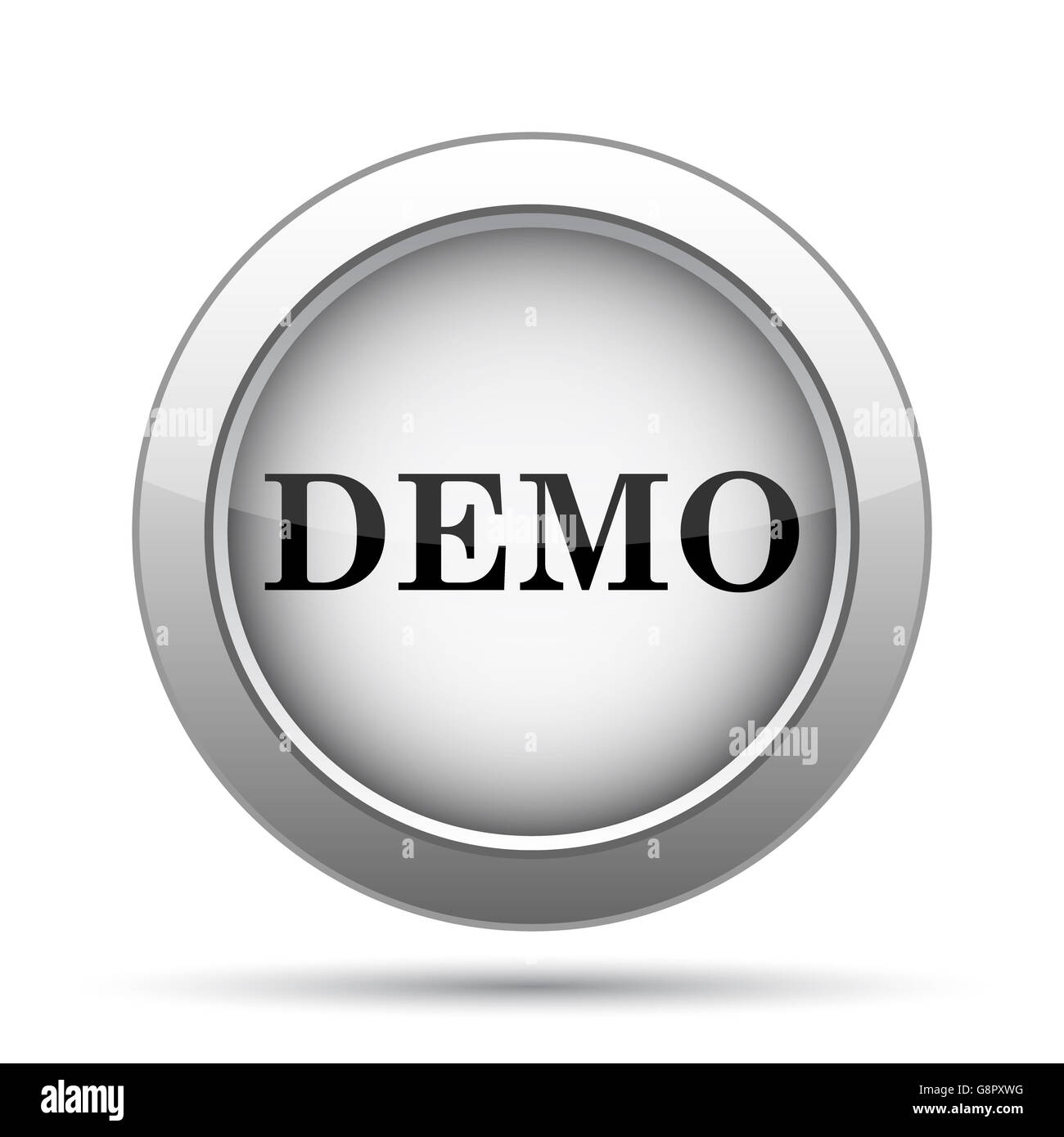 Demo icon. Internet button on white background Stock Photo - Alamy