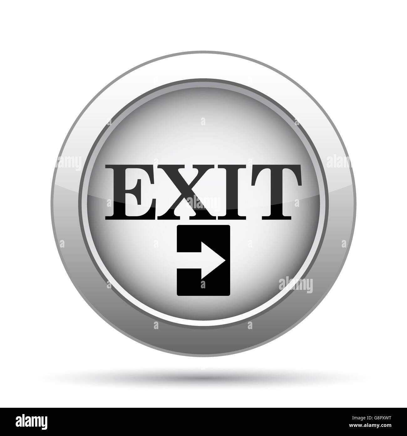Exit icon. Internet button on white background Stock Photo - Alamy