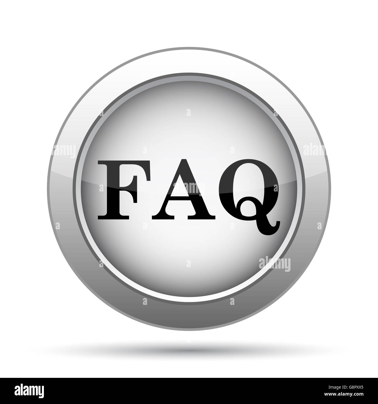 FAQ icon. Internet button on white background Stock Photo - Alamy