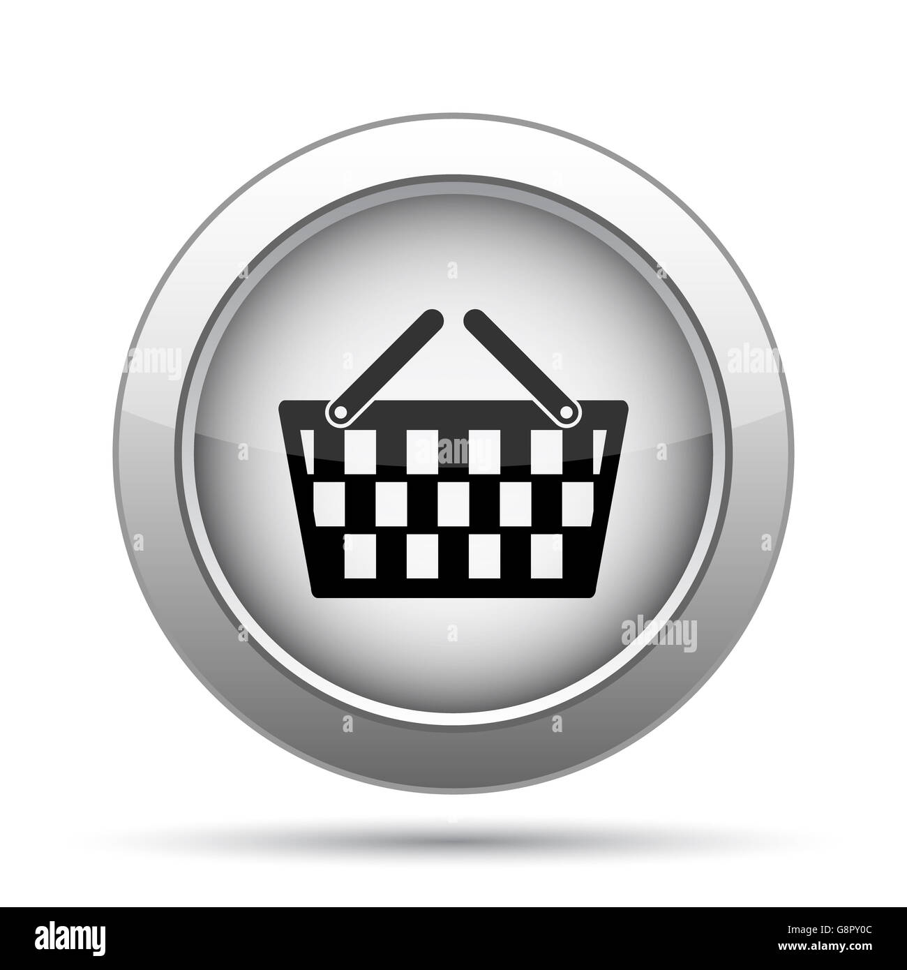 Shopping basket icon. Internet button on white background Stock Photo ...