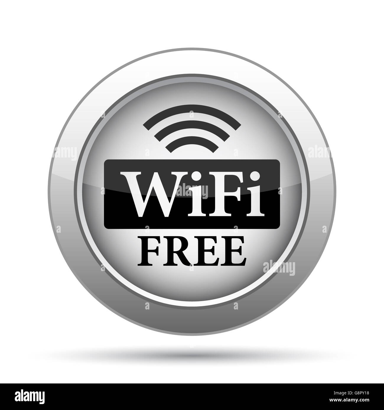WIFI free icon. Internet button on white background Stock Photo - Alamy