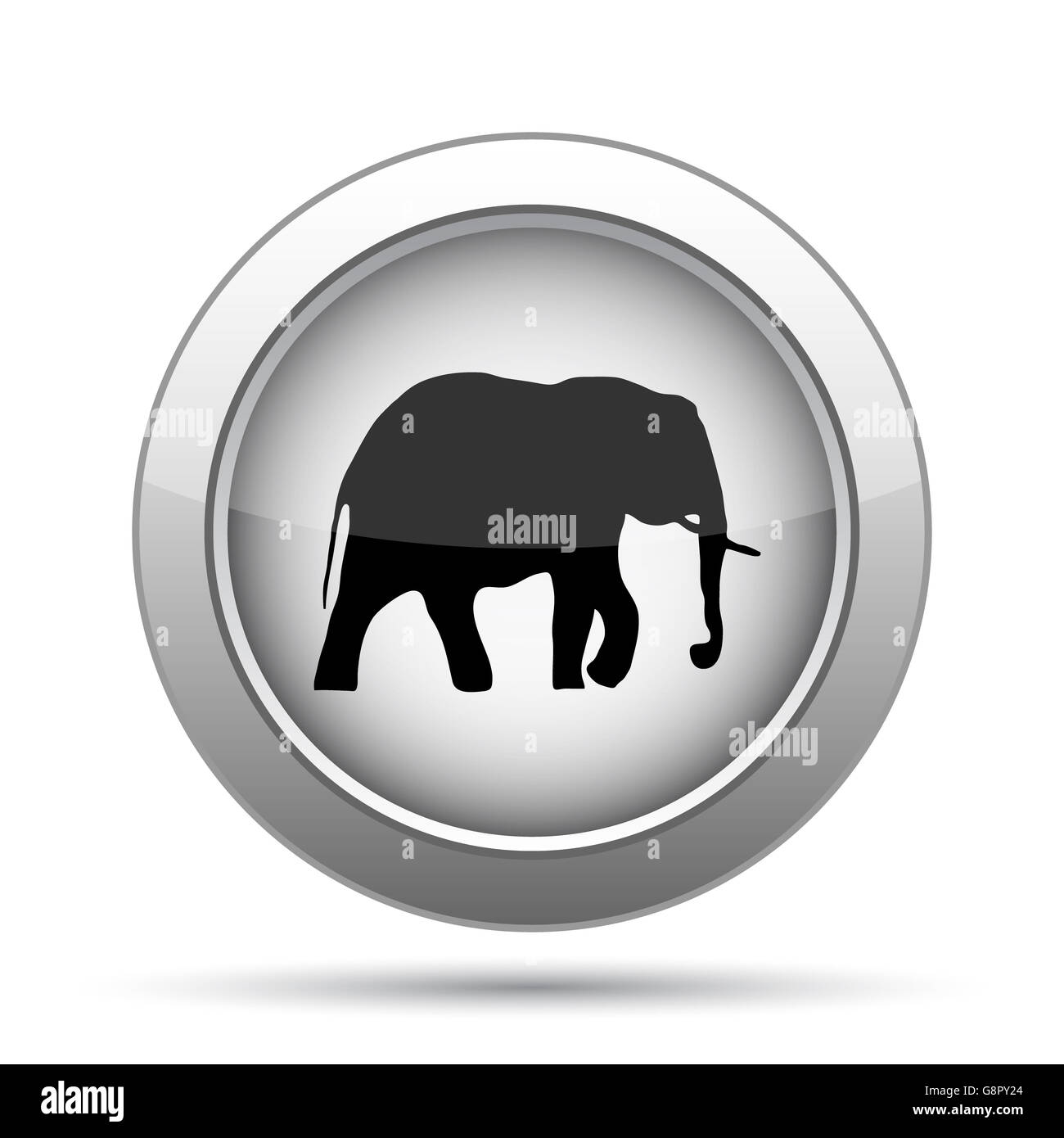 Elephant icon. Internet button on white background Stock Photo - Alamy