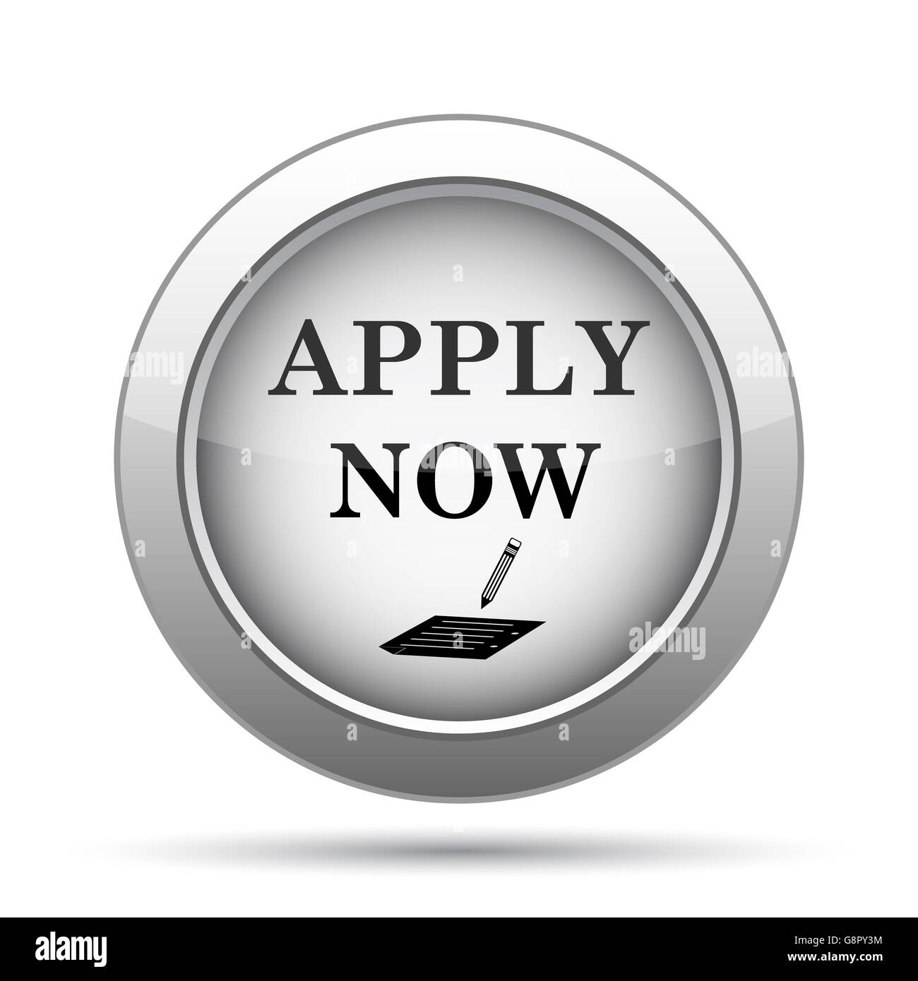 Apply now icon. Internet button on white background Stock Photo - Alamy